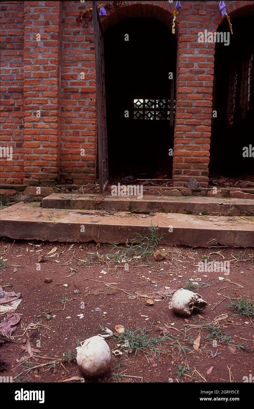 The remains of Rwandan Tutsis massacred during the genocide by Hutu ...