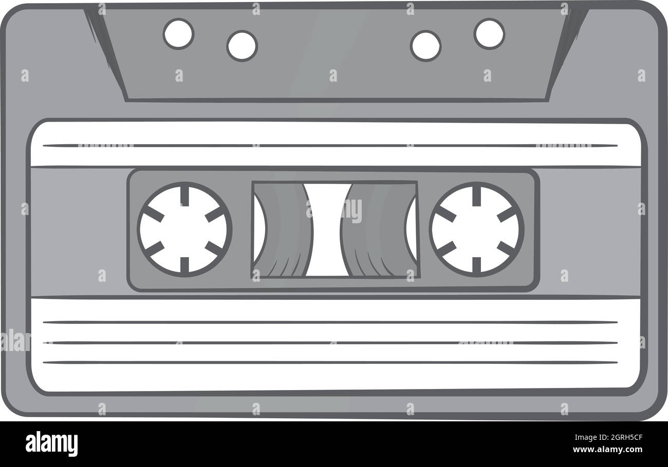 Audio cassette icon, black monochrome style Stock Vector Image & Art ...