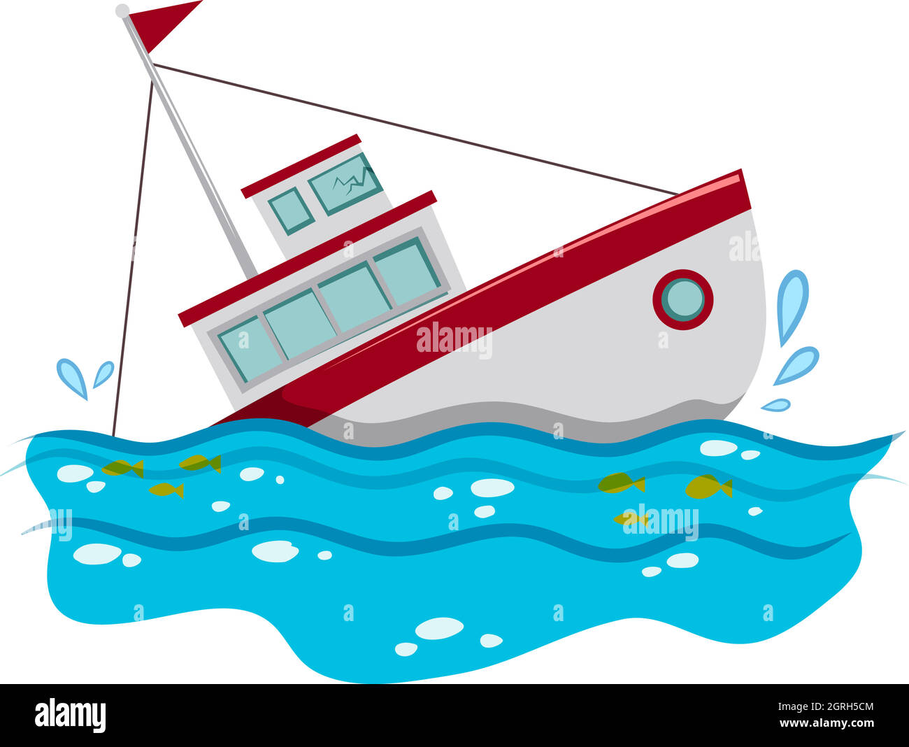 Sinking ship in sea Stock Vector Images - Alamy