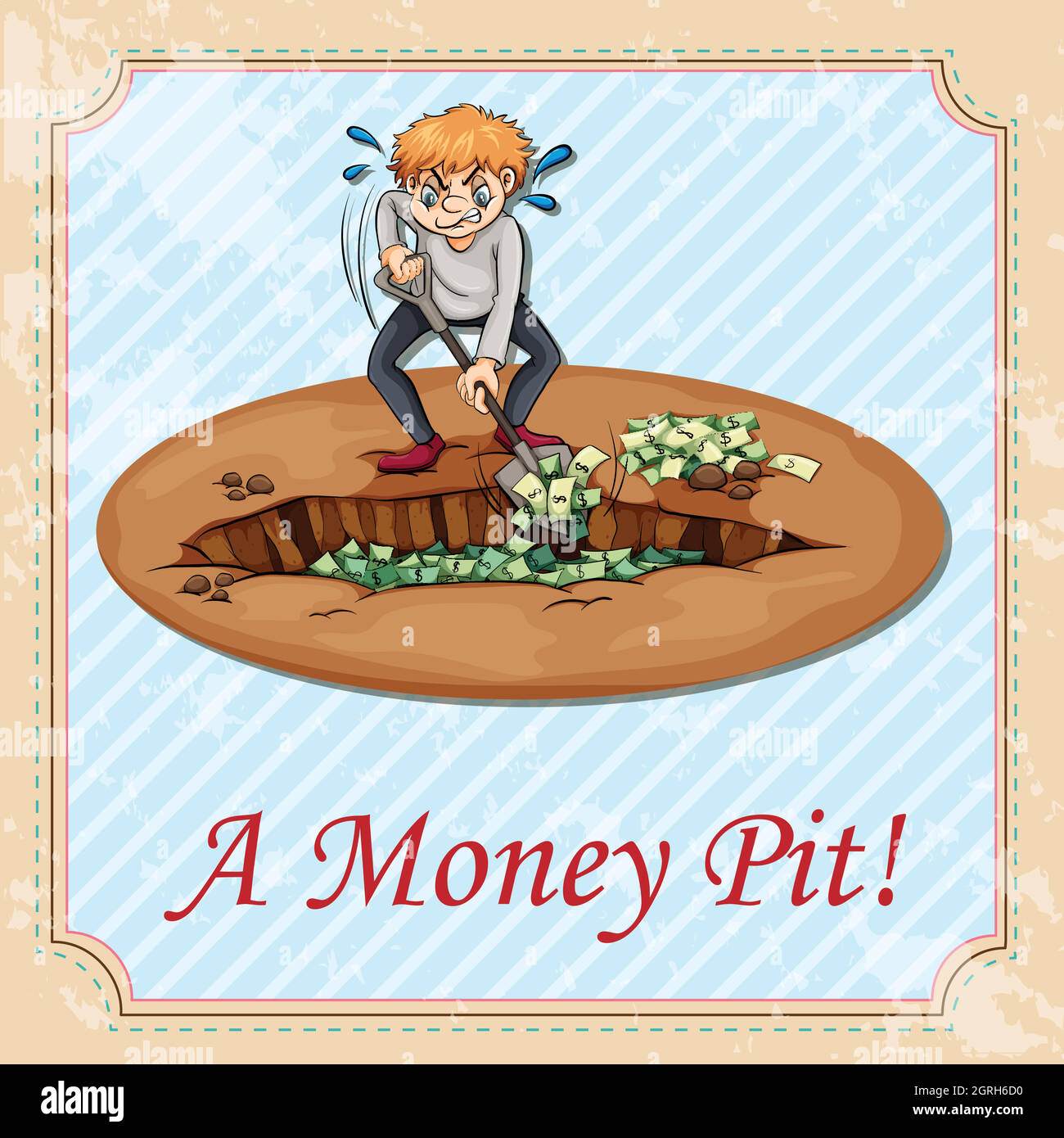 Man digging money pit Stock Vector Image & Art - Alamy