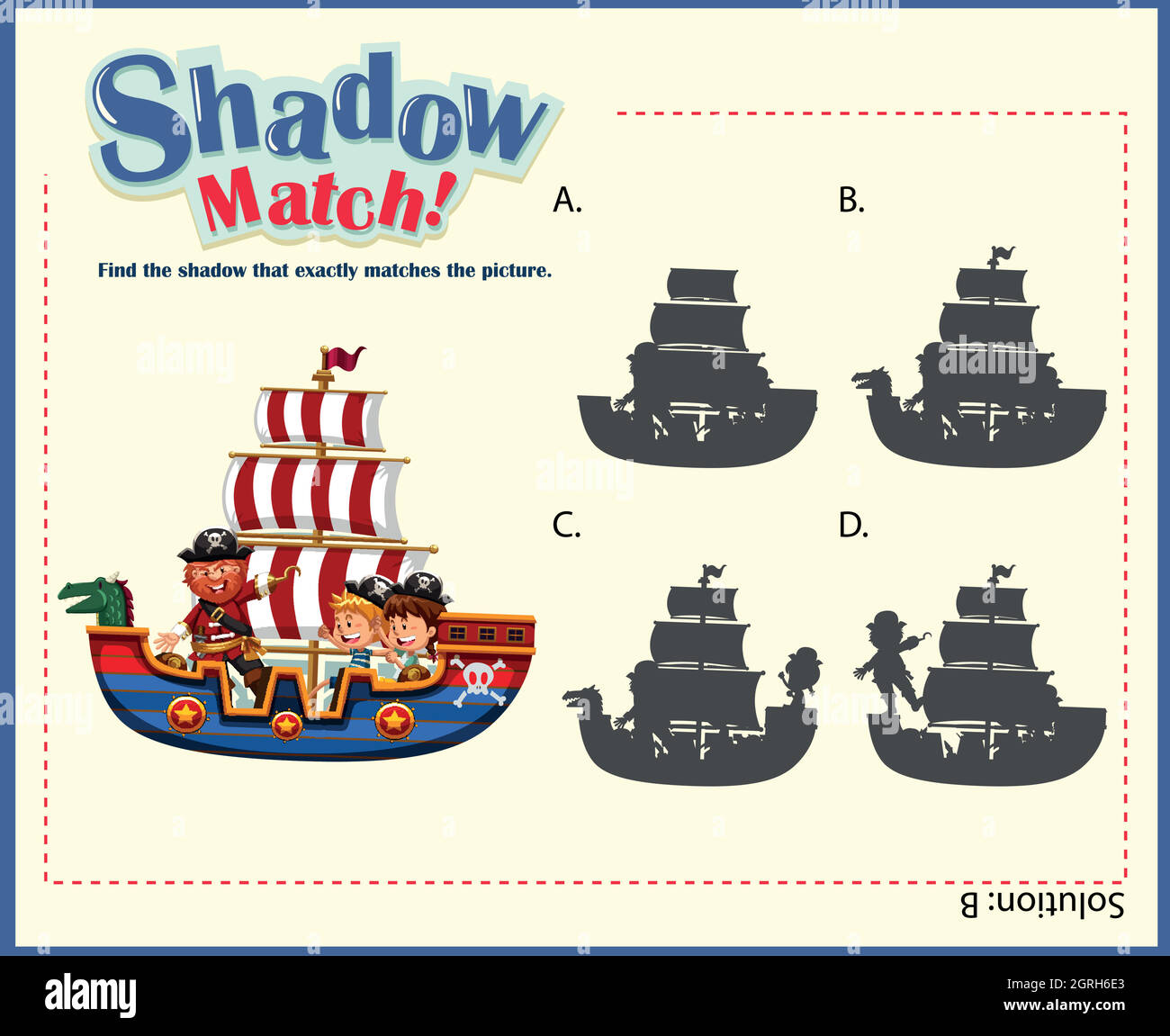 Game template with shadow matching ships Stock Vector Image & Art - Alamy