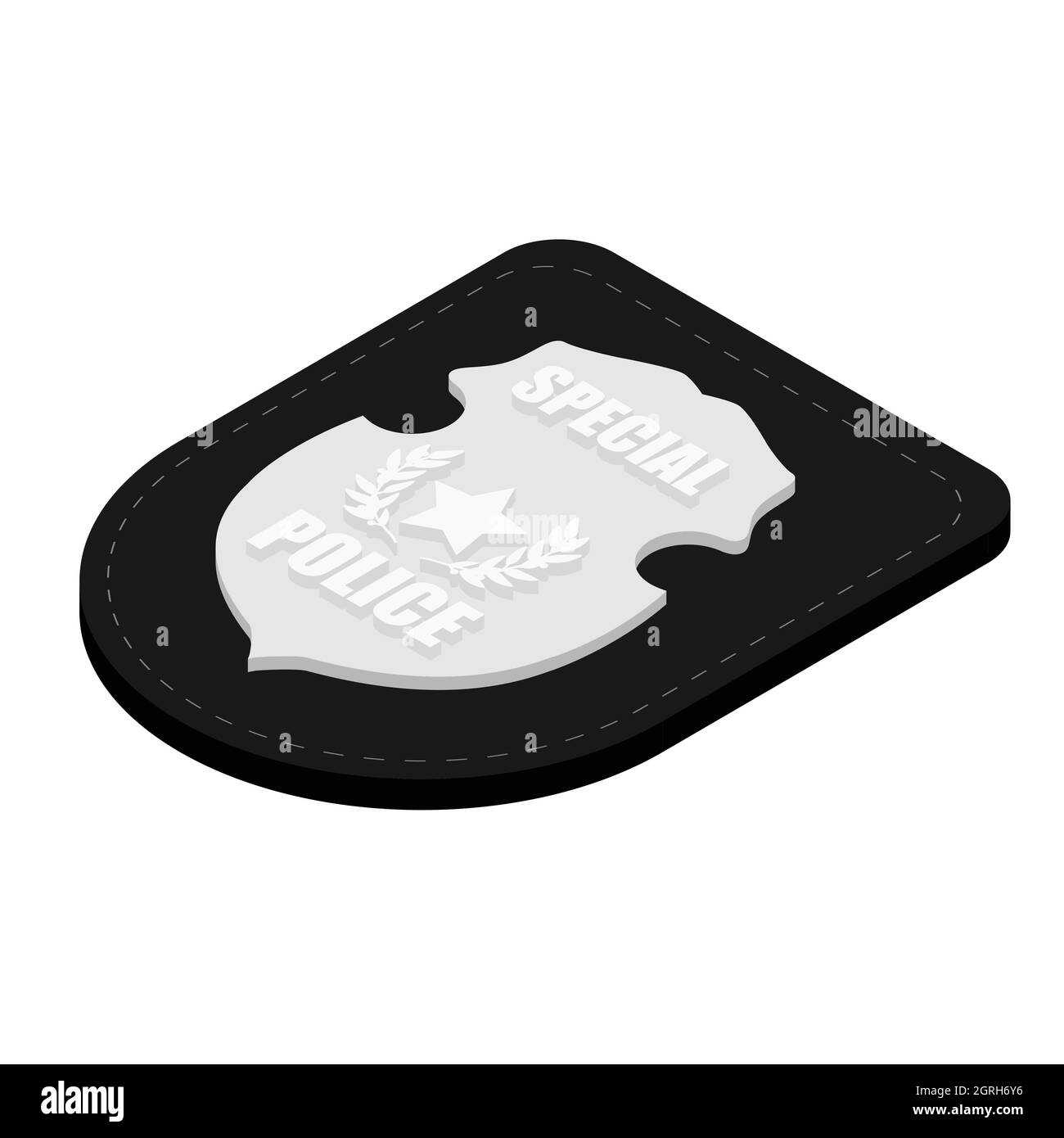 Special police officer silver badge isolated on white background ...