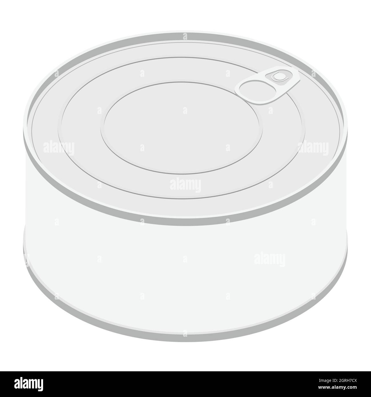 Metallic tin can isometric view isolated on white background. Vector ...