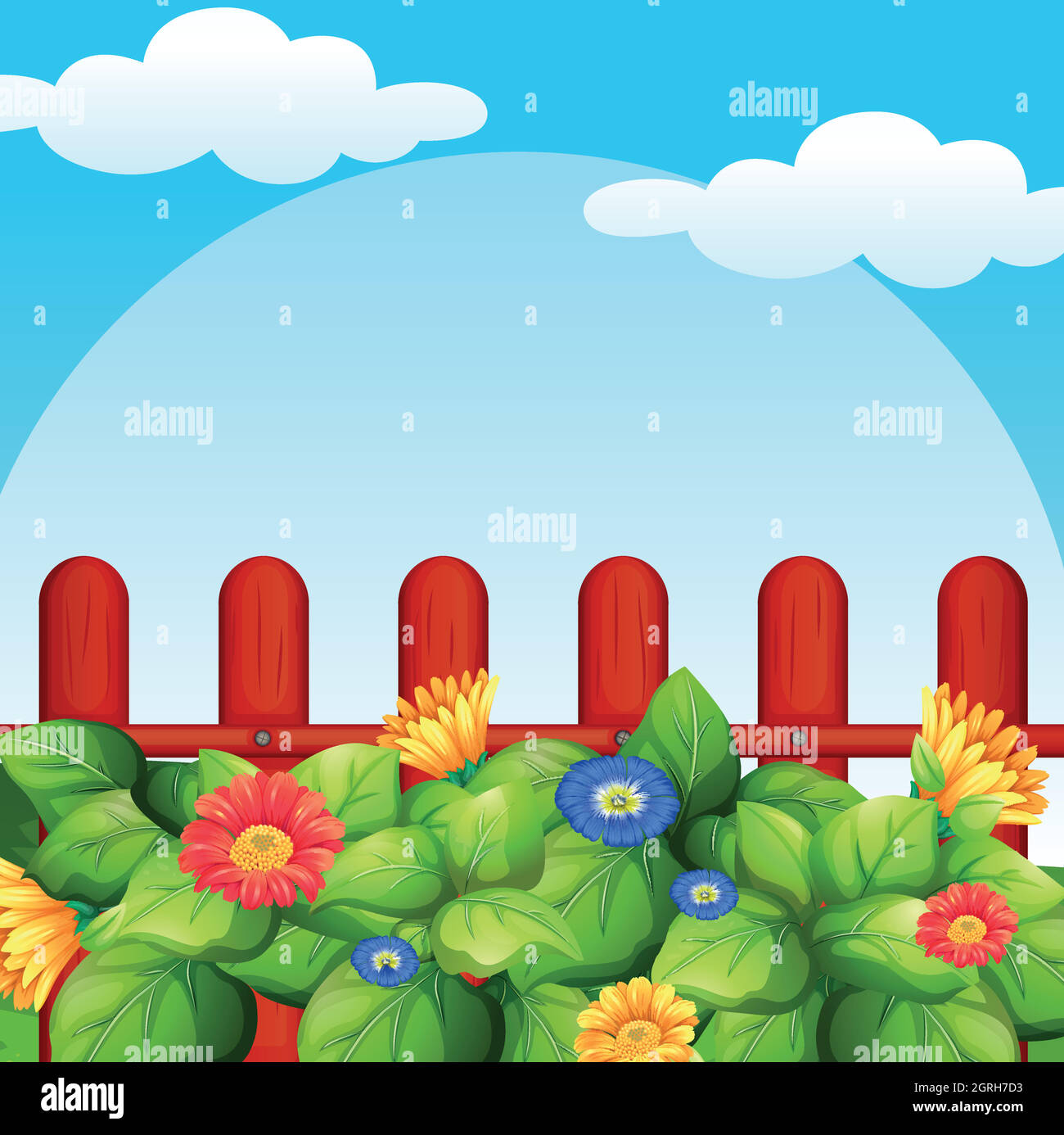 Flowers leaves garden background Stock Vector Images - Alamy