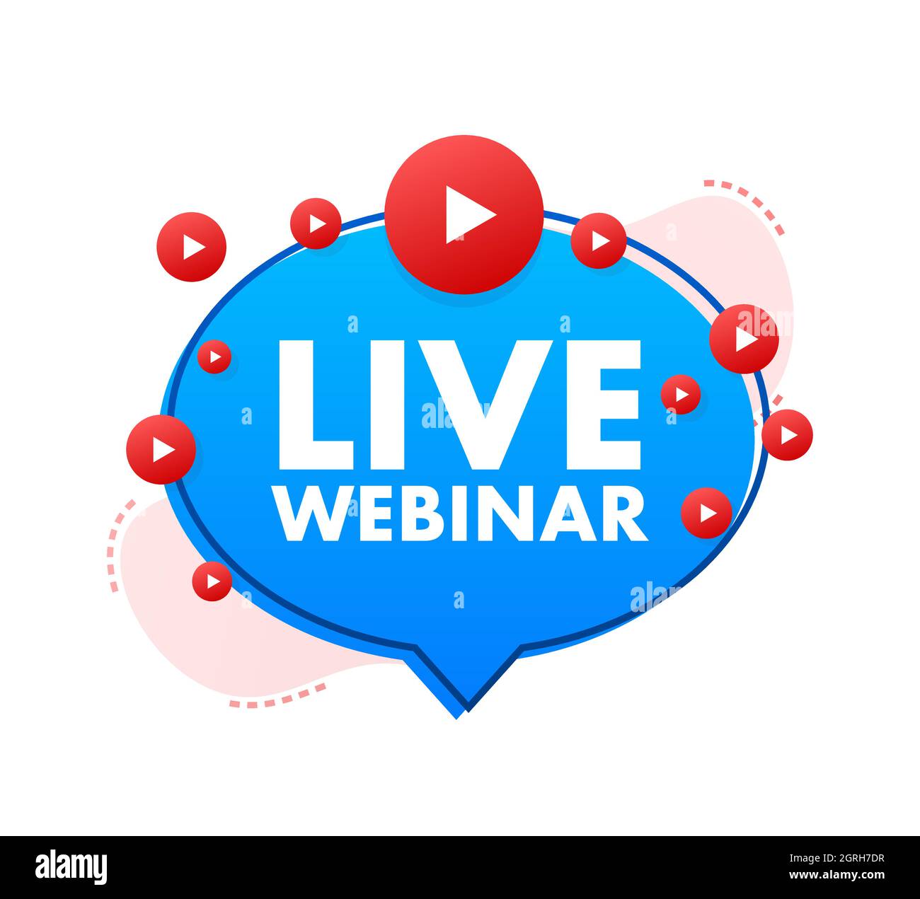 Live webinar button, icon, stamp, logo. Label isolated on white ...