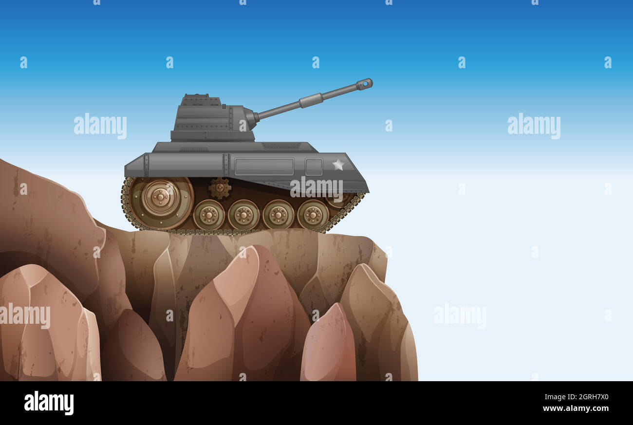 A tank at the cliff Stock Vector Image & Art - Alamy