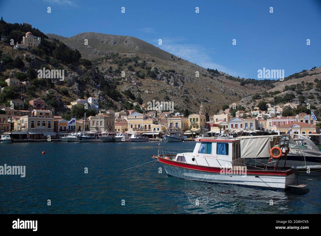 Fishing Boat, Gialos Harbor, Symi (Simi) Island, Dodecanese Island ...
