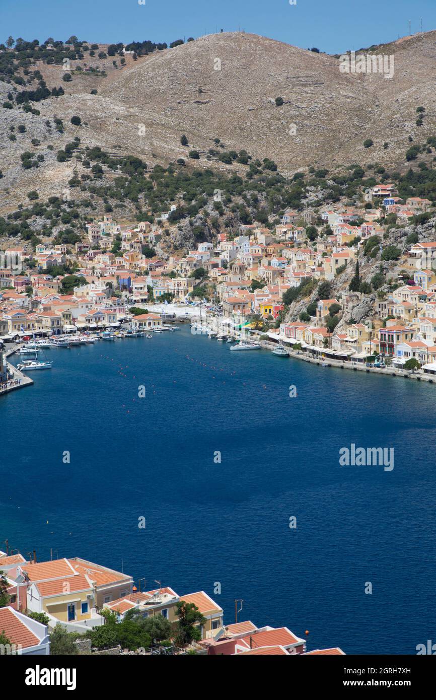 Gialos Harbor, Symi (Simi) Island, Dodecanese Island Group, Greece ...