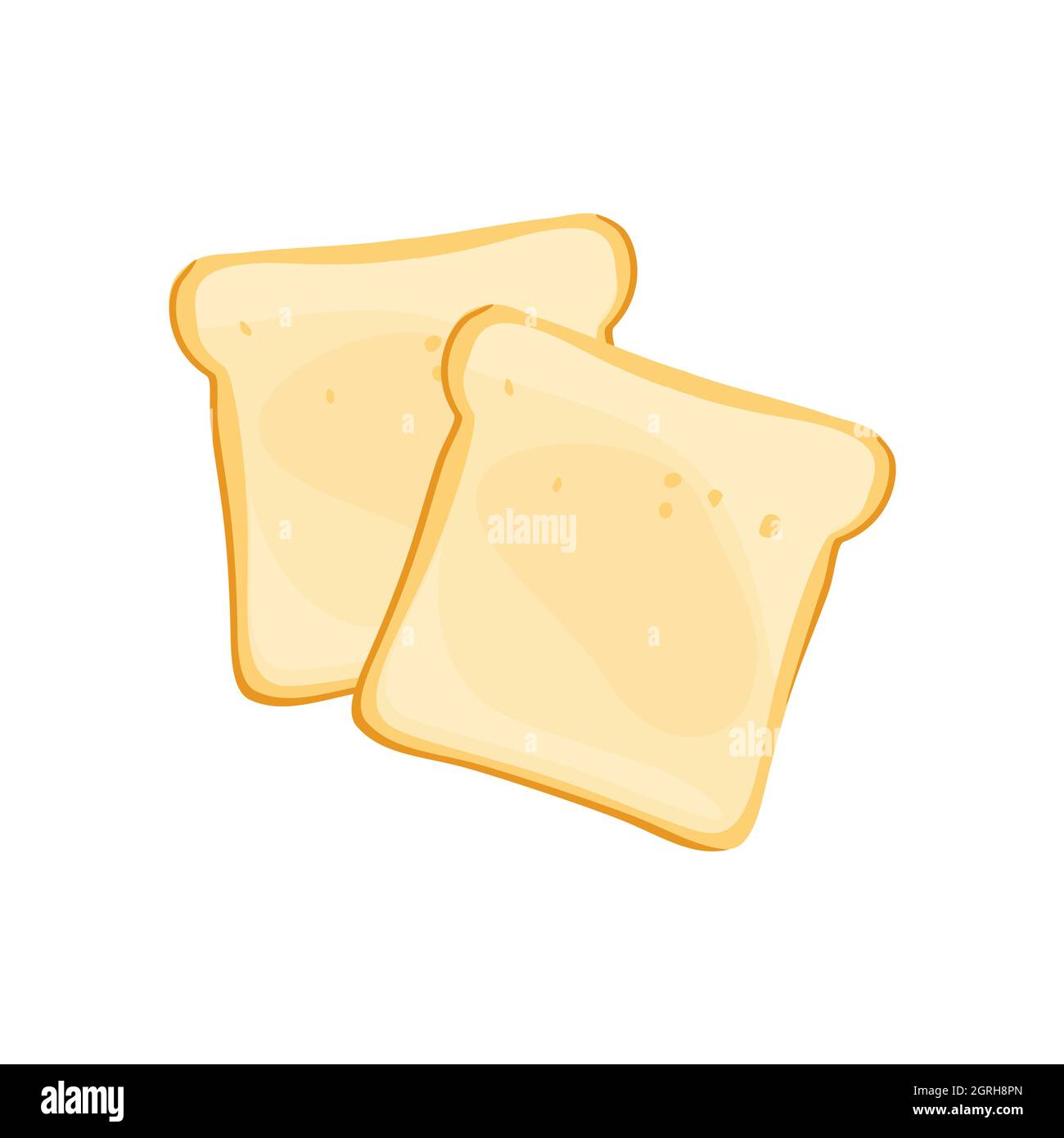 Vector illustration two toast bread slices.Toast icon flat design top ...