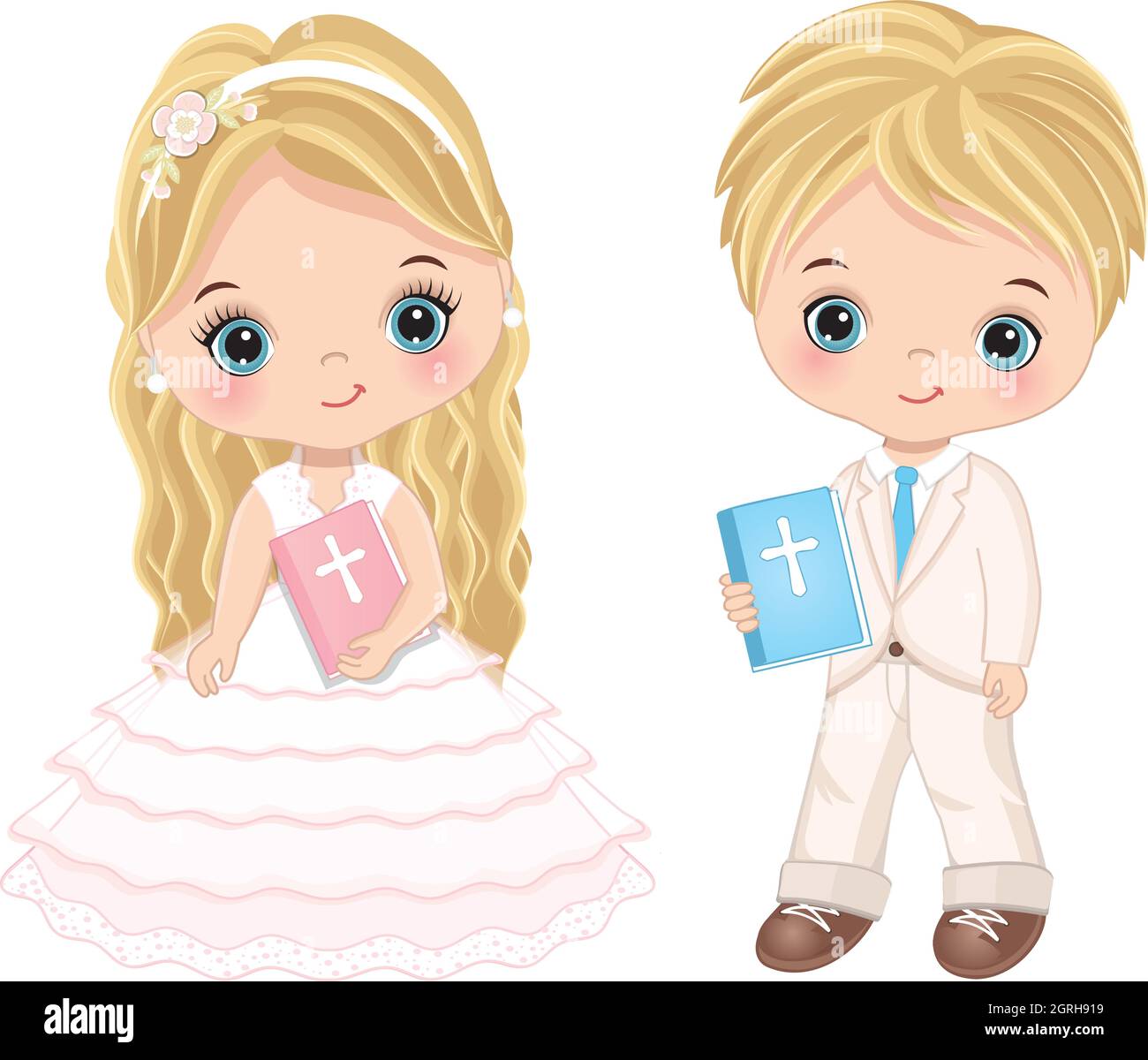 First Communion for Kids. Vector 1st Communion for Cute Little Girl and ...