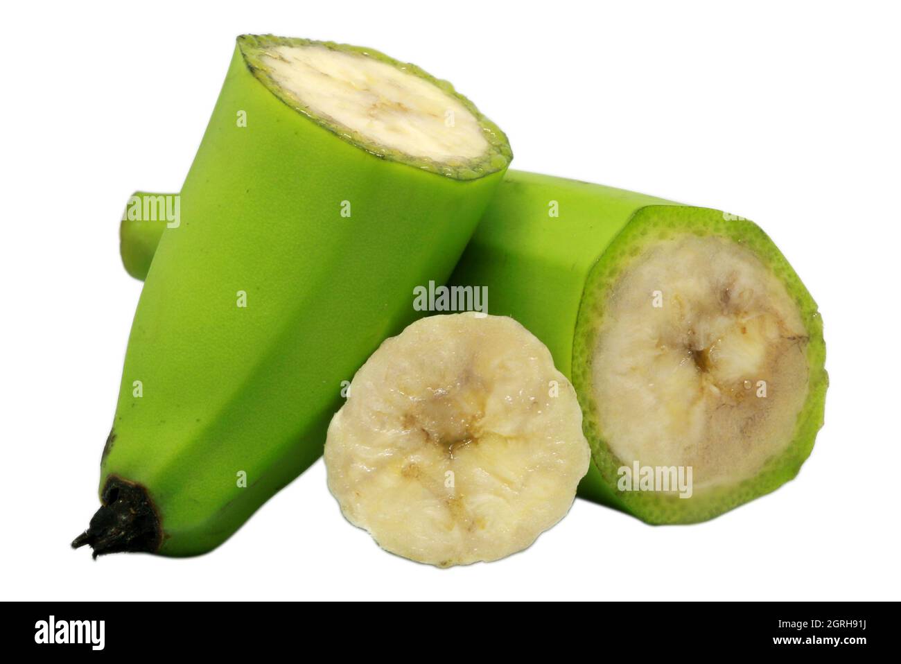 Raw banana isolated on white background Stock Photo - Alamy