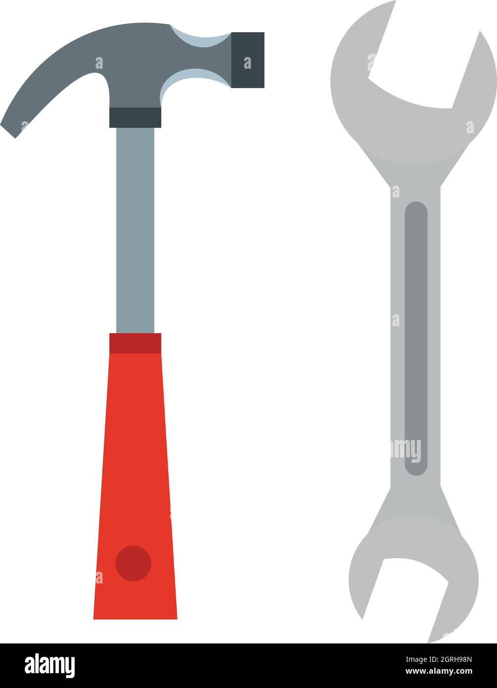 Hammer and wrench icon, flat style Stock Vector Image & Art - Alamy