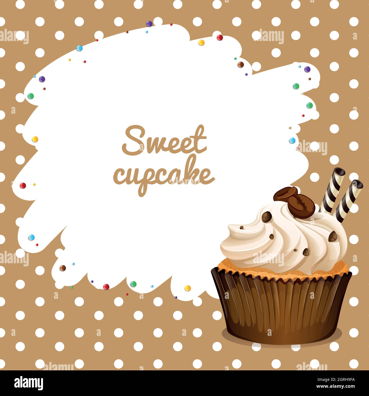 Border design with coffee cupcake Stock Vector Image & Art - Alamy