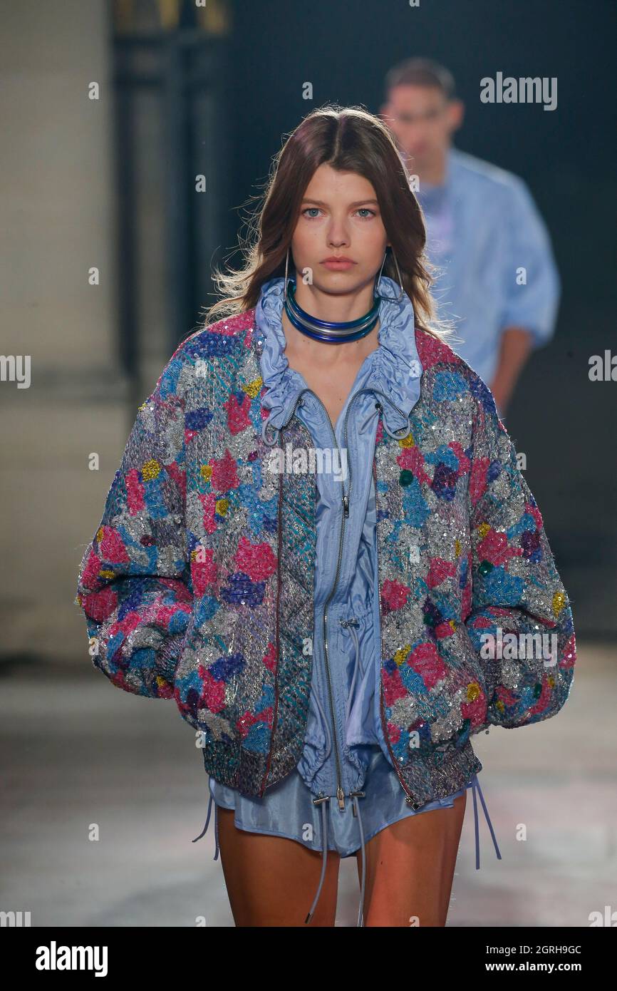 Model walks on the runway at the Isabel Marant fashion show during ...