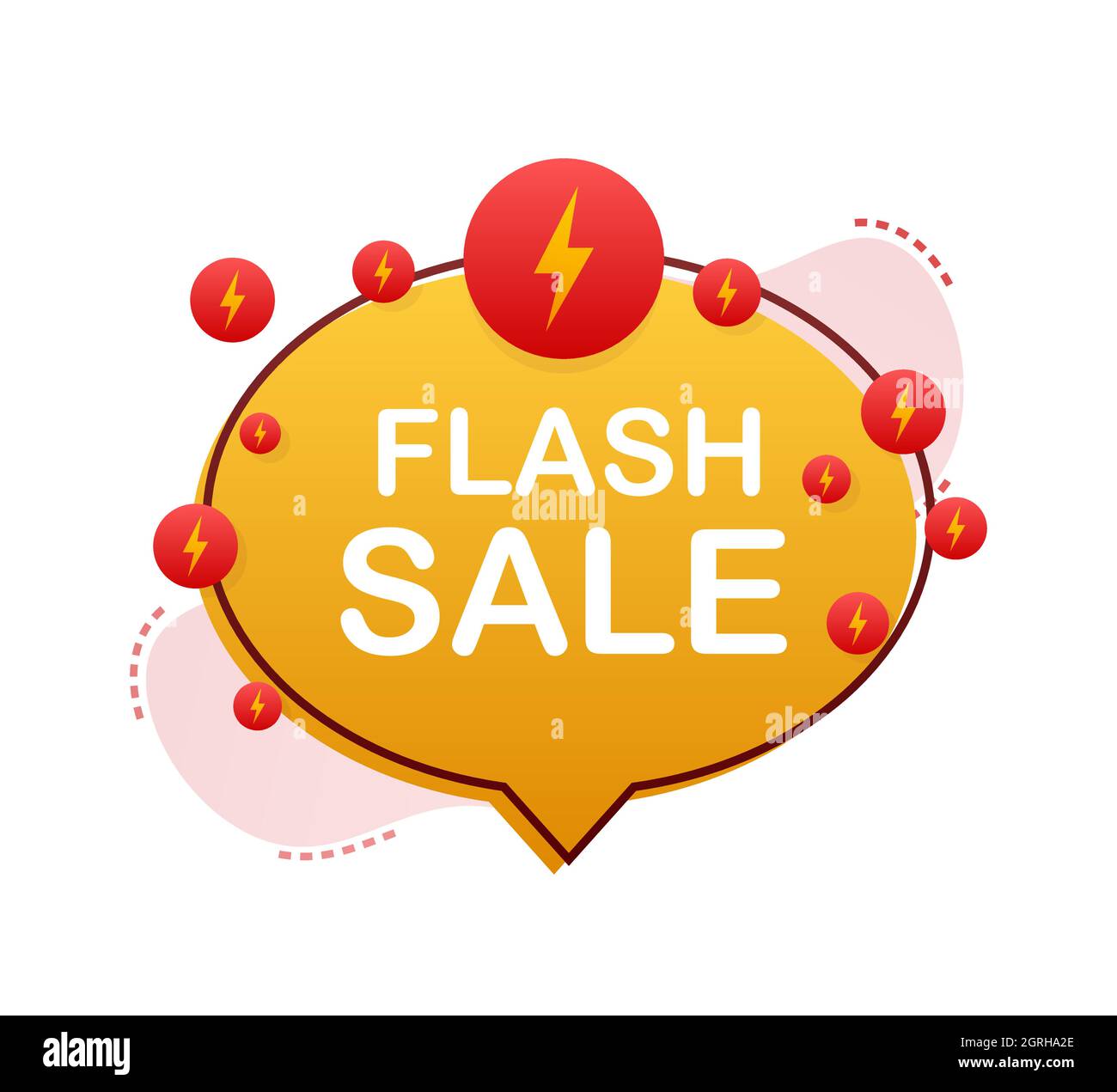 Flash sale. Flash ribbon banner, scroll, price tag, sticker, badge ...