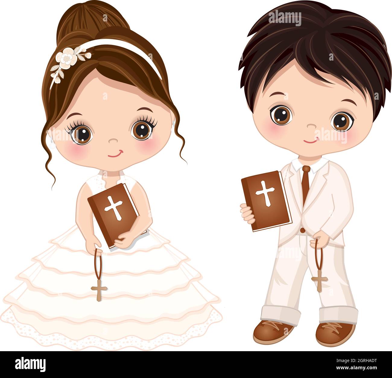 First Communion for Kids. Vector 1st Communion for Cute Little Girl and ...
