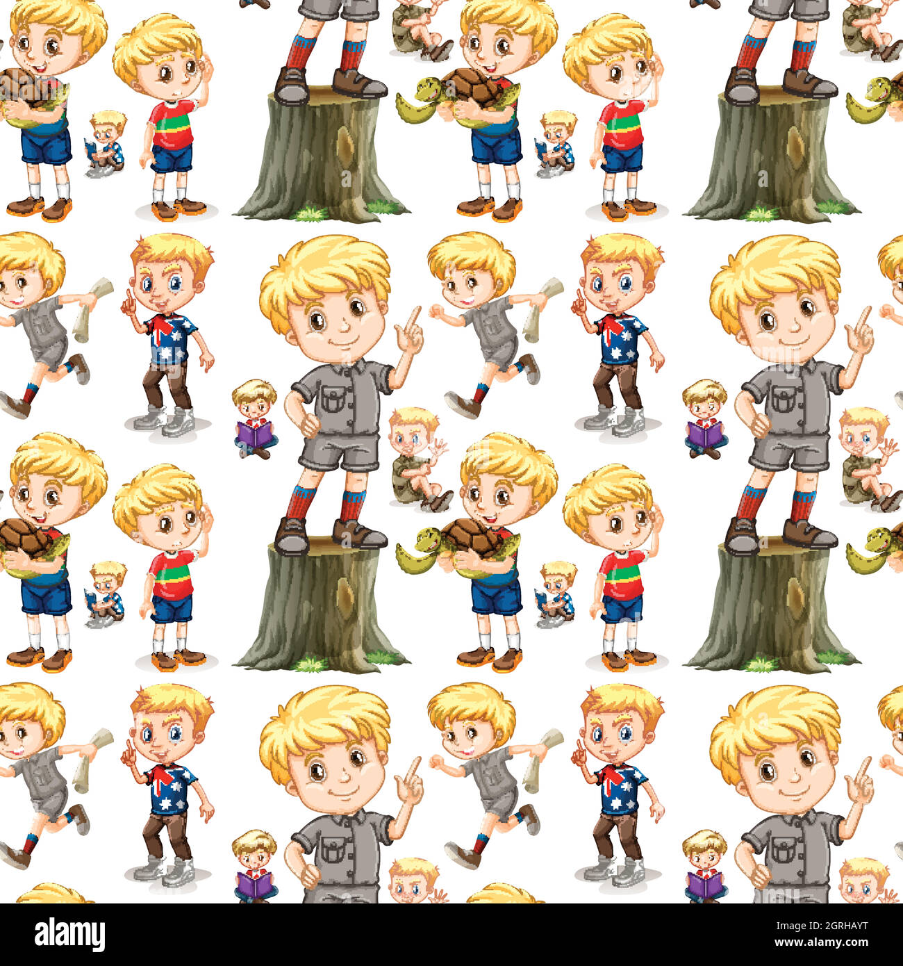 Seamless background with cute boys Stock Vector Image & Art - Alamy