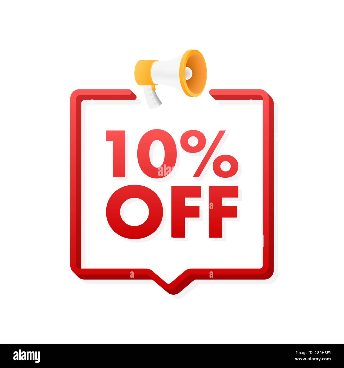 10 percent OFF Sale Discount Banner with megaphone. Discount offer ...