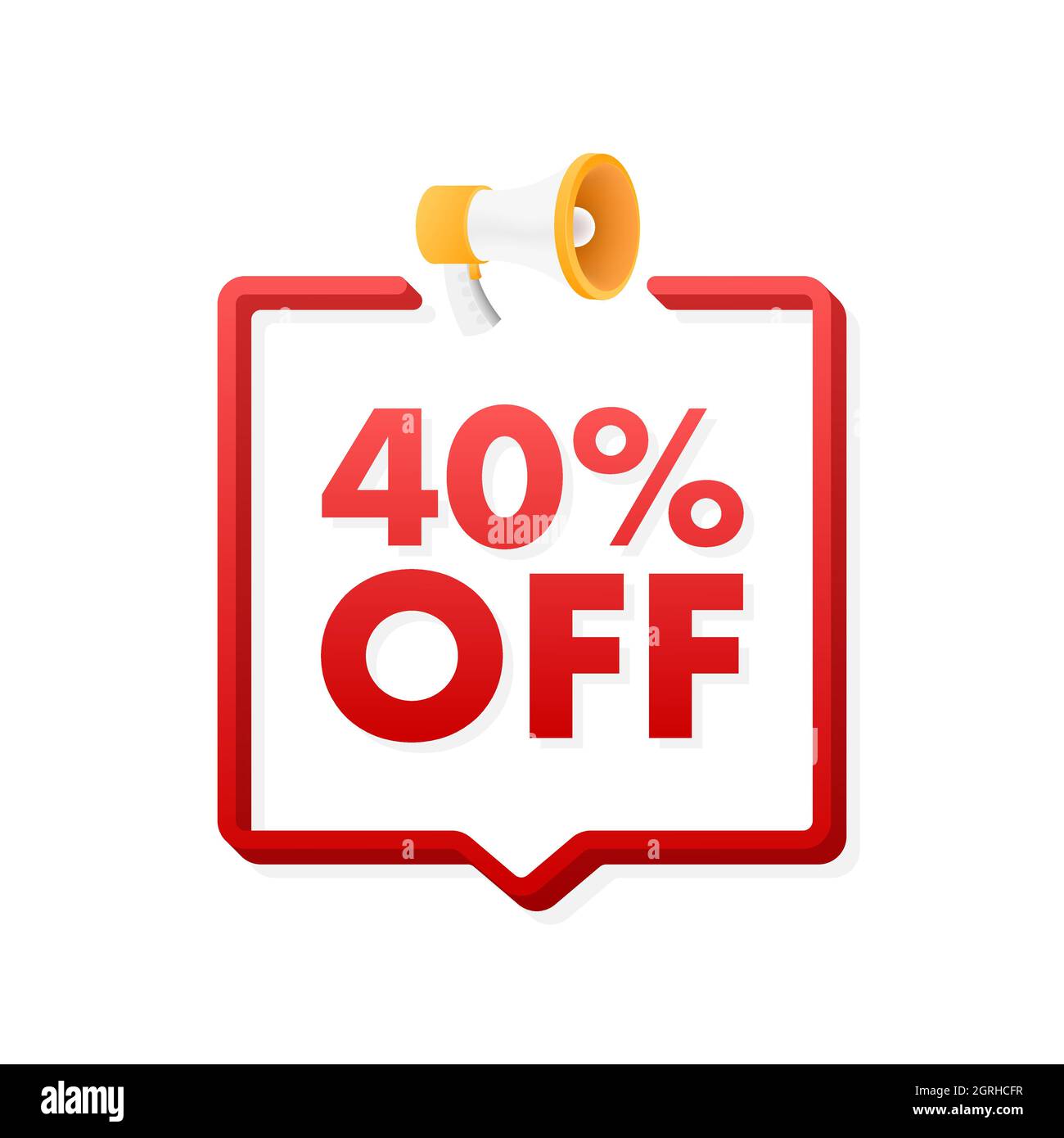 40 percent OFF Sale Discount Banner with megaphone. Discount offer ...