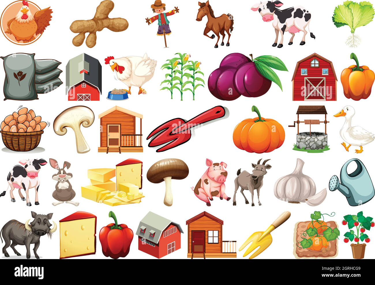 Set of farm element Stock Vector Image & Art - Alamy