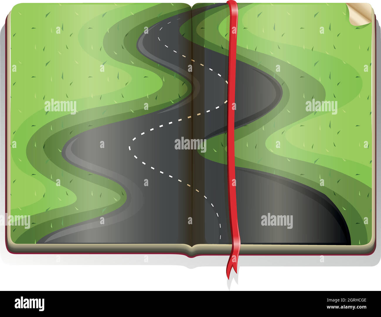 Book with road scene Stock Vector Image & Art - Alamy