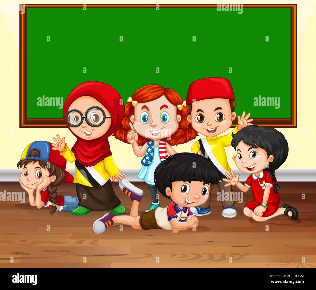 Many children in the classroom Stock Vector Image & Art - Alamy