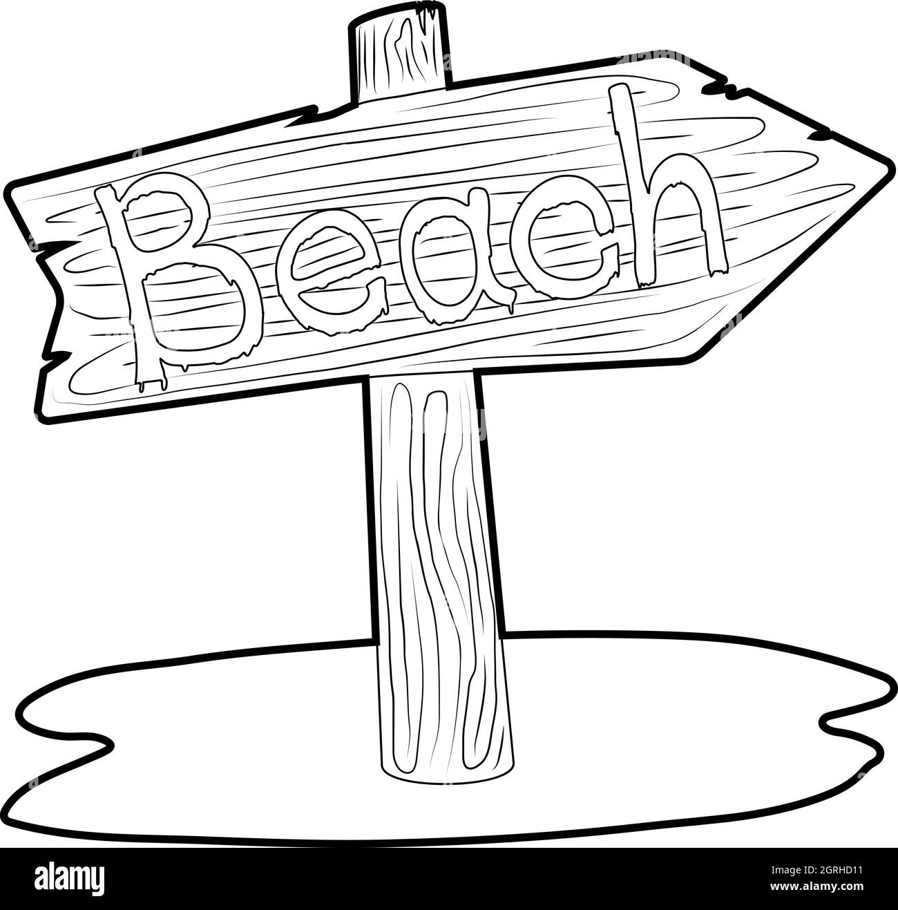 Wooden direction sign Black and White Stock Photos & Images - Alamy