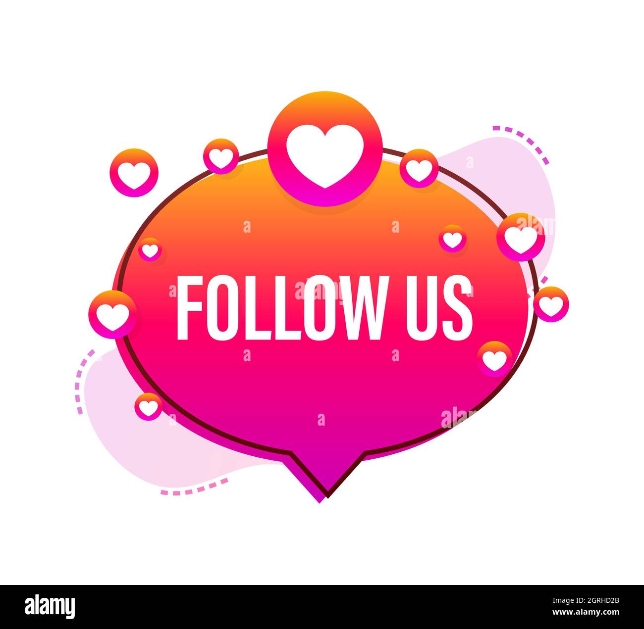Button Follow us on white background. Vector illustration Stock Vector ...