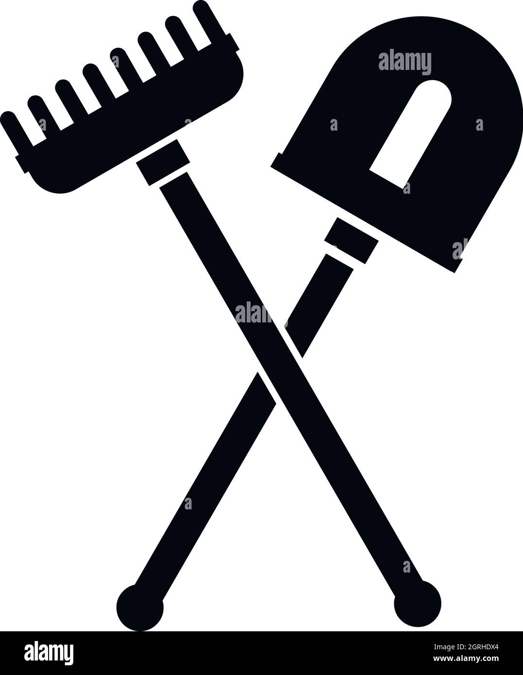 Shovel and rake icon, simple style Stock Vector Image & Art - Alamy