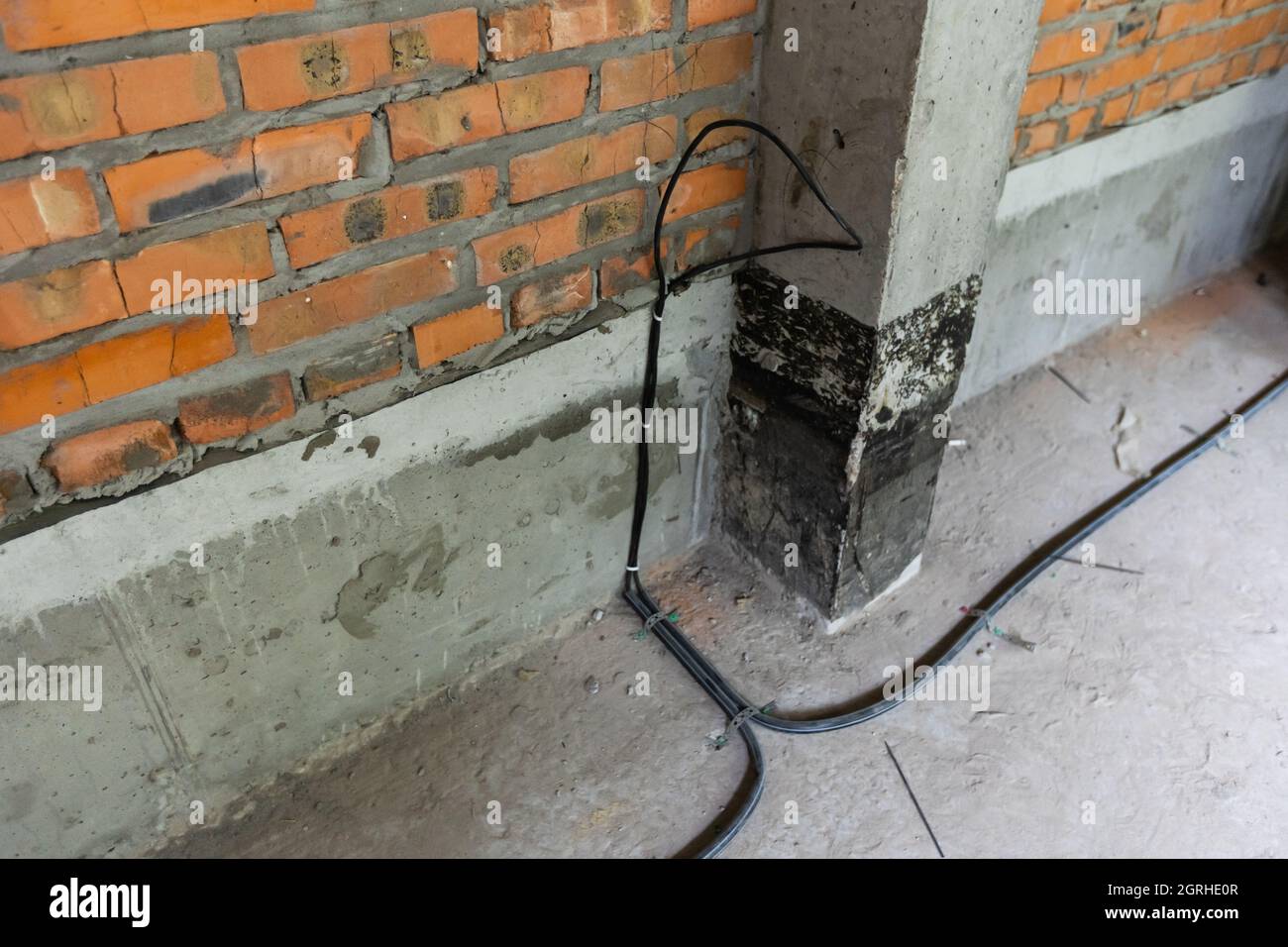 interior construction building site and electrical installation Stock ...