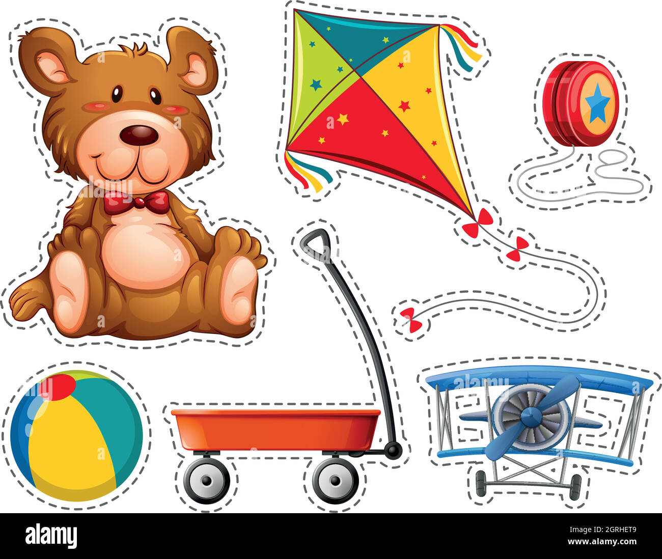 Sticker set with many toys Stock Vector Image & Art - Alamy