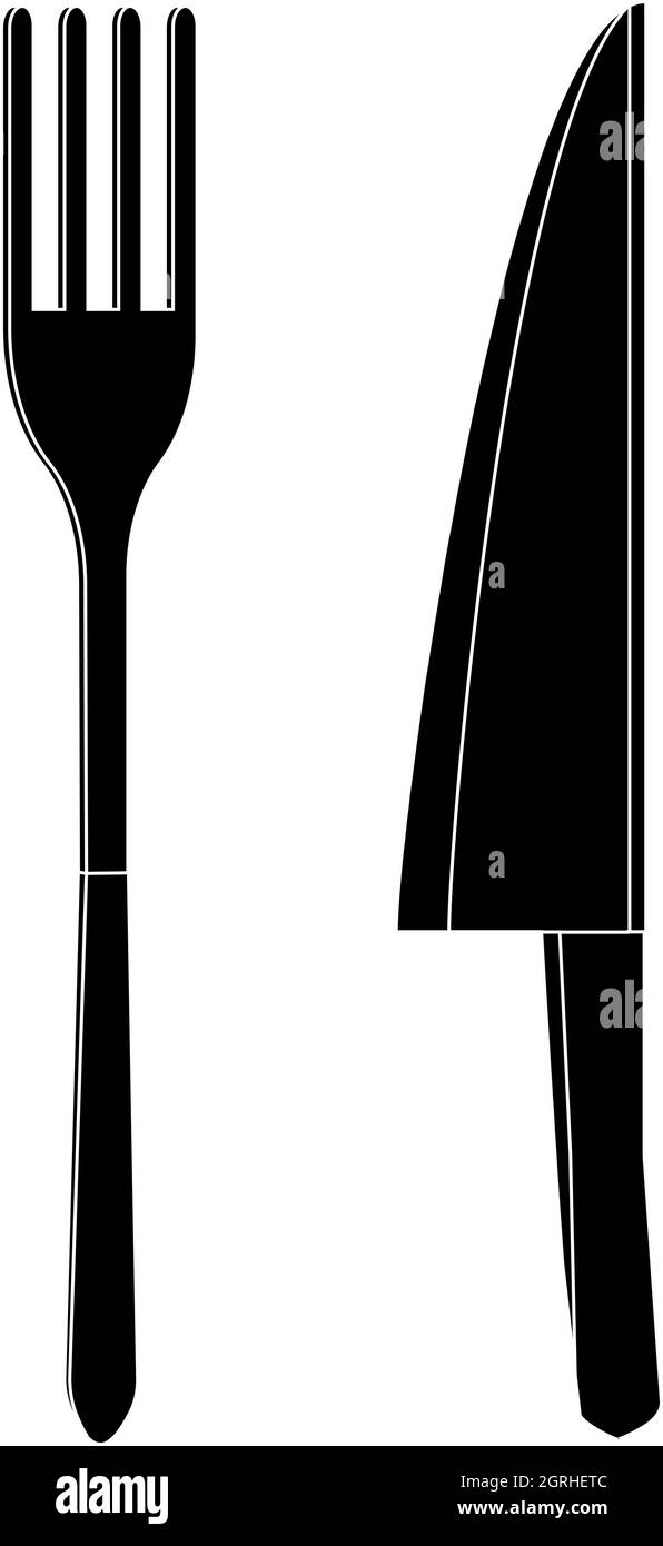 Knife and fork icon, simple style Stock Vector Image & Art - Alamy