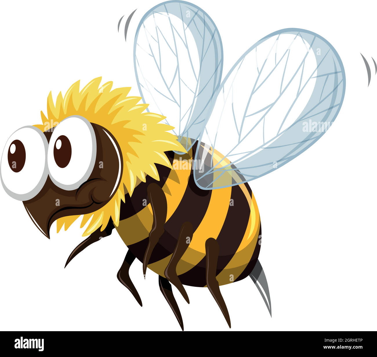 Little bee flying on white background Stock Vector Image & Art - Alamy