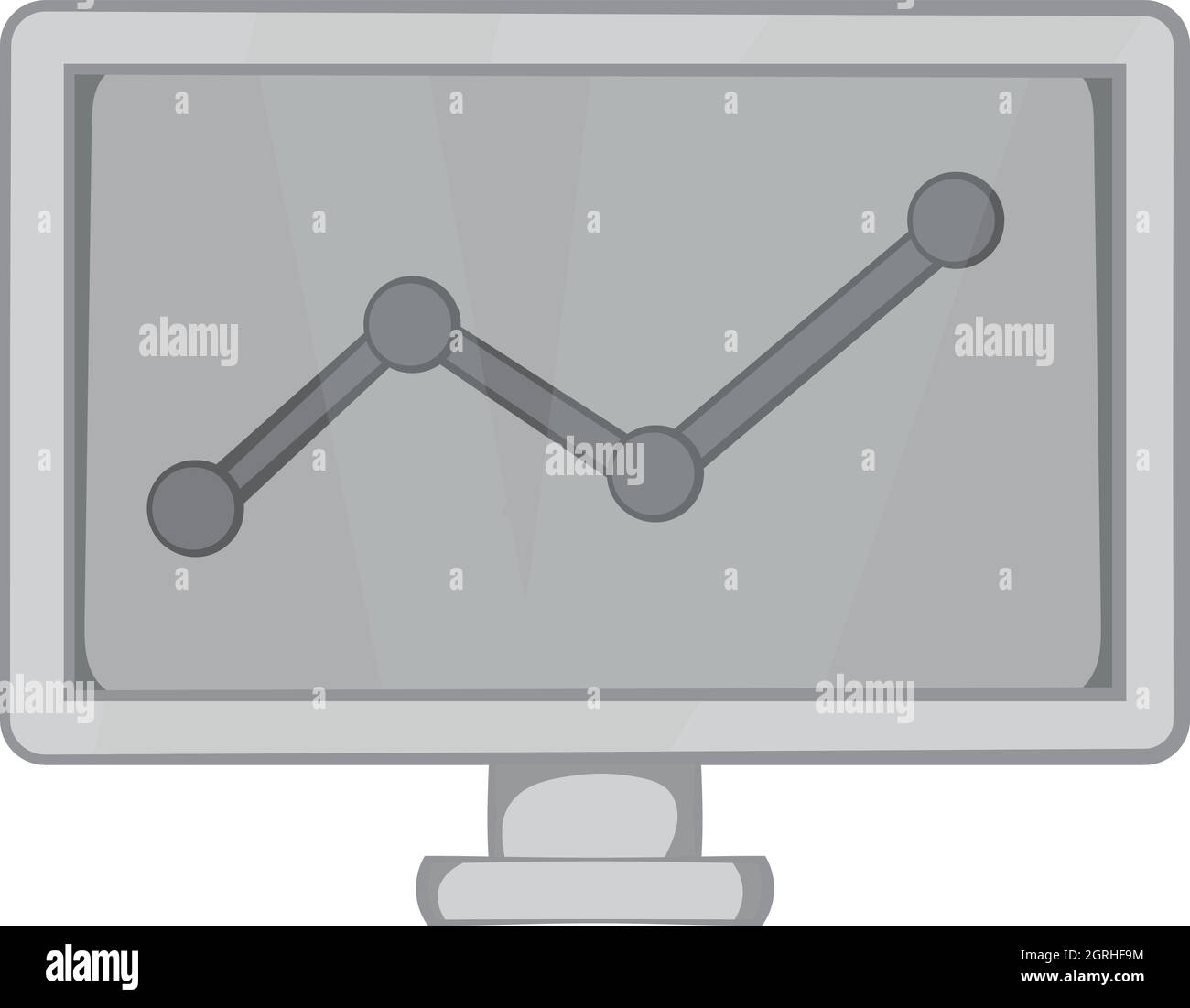 Statistics on monitor icon, black monochrome style Stock Vector Image ...