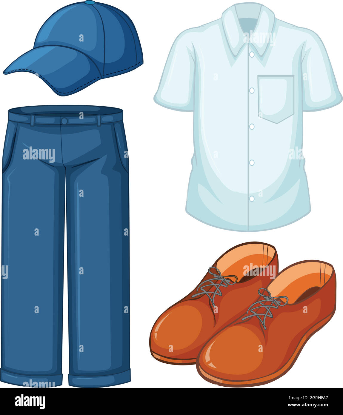 White shirt blue jeans Stock Vector Images - Alamy