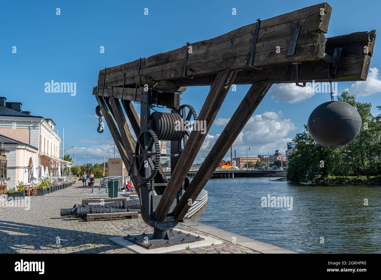 The Old Customs House and the Saltangen quay at Norrköping waterfront ...