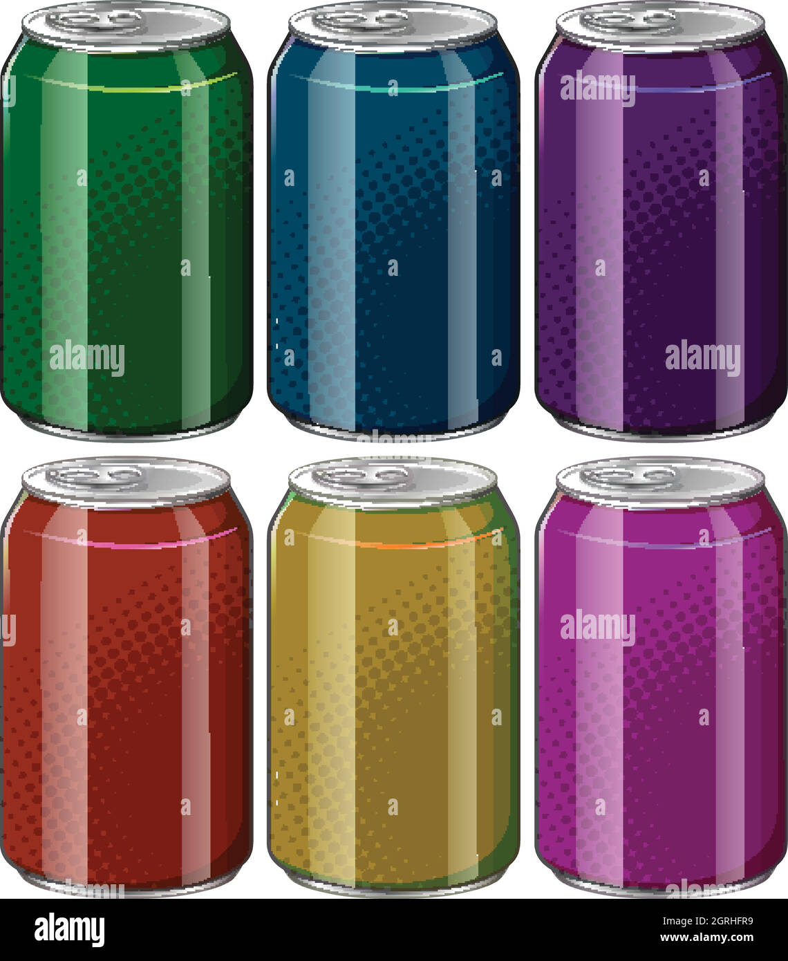 Aluminum cans in six different colors Stock Vector Image & Art - Alamy