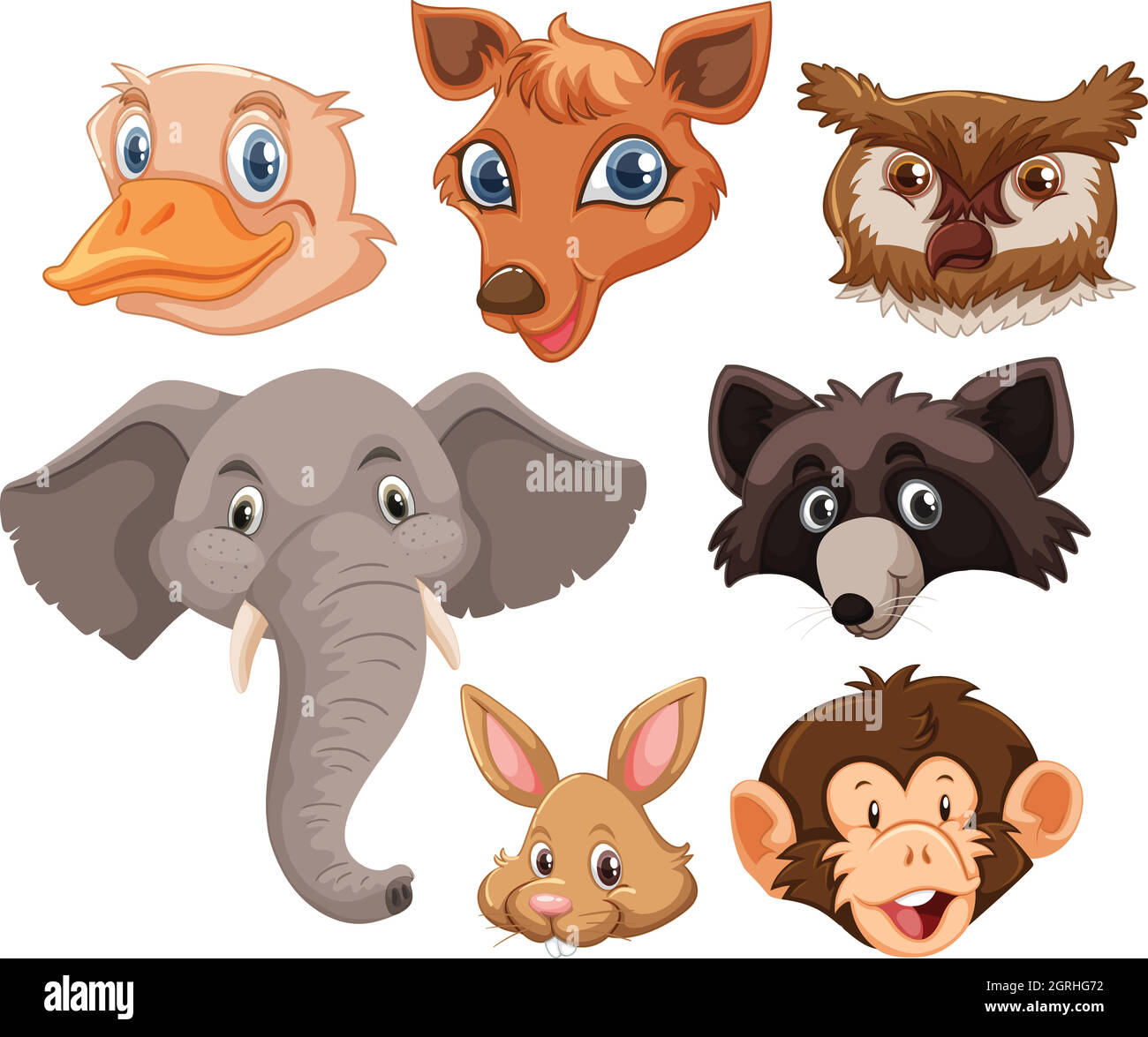 Set of wild animals head Stock Vector Image & Art - Alamy