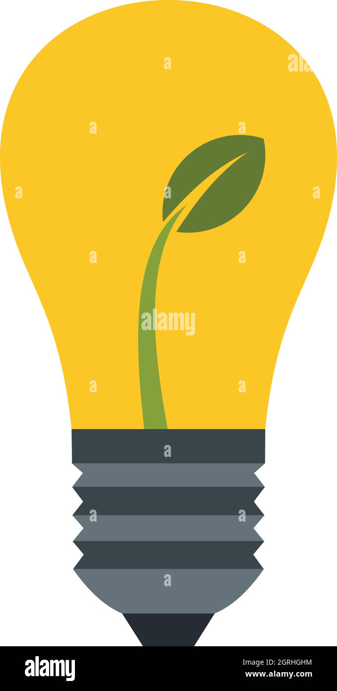 Eco light bulb icon, flat style Stock Vector Image & Art - Alamy