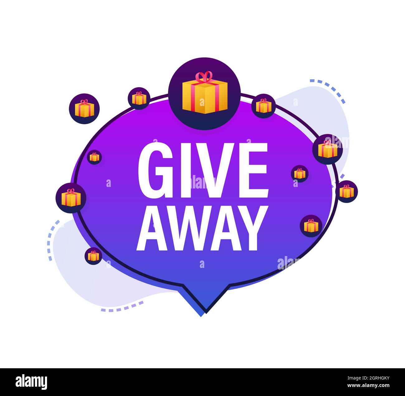 Gift box icon design template. Giveaway. Typography design. Post box ...