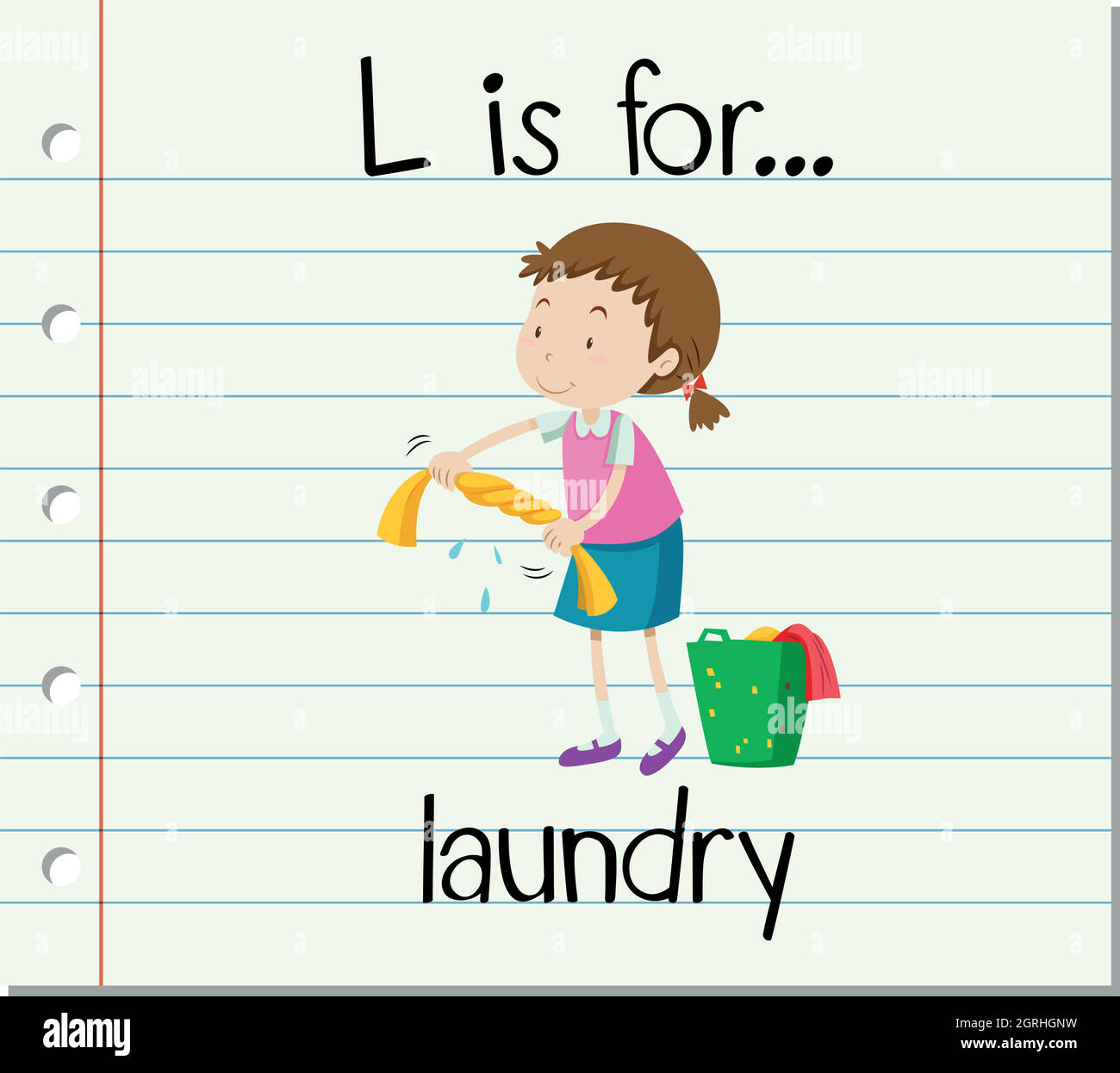 Flashcard letter L is for laundry Stock Vector Image & Art - Alamy