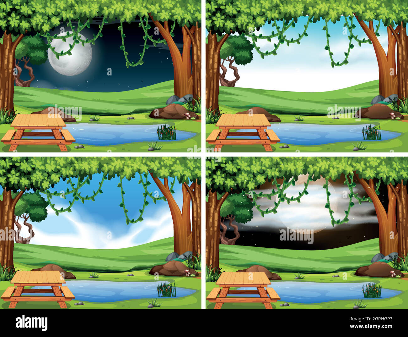 Set of park landscape Stock Vector Image & Art - Alamy