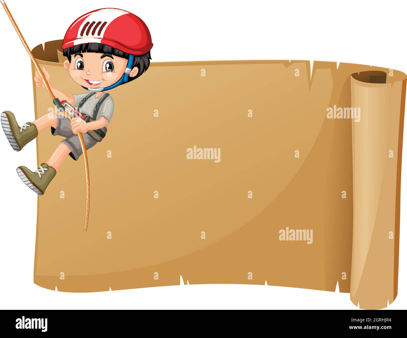 Paper template with boy climbing rope Stock Vector Image & Art - Alamy