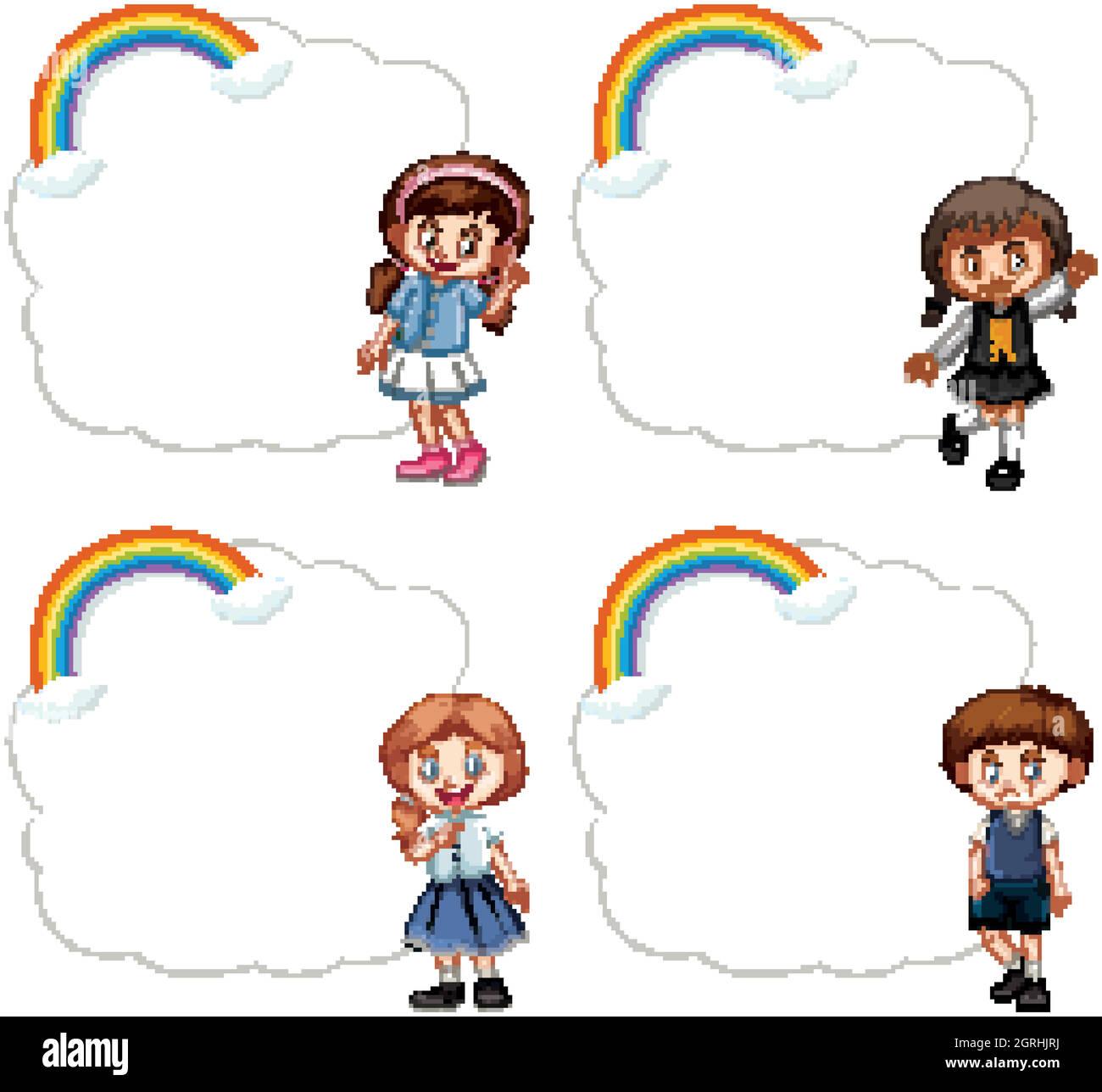 Frame templates with cute children Stock Vector Image & Art - Alamy