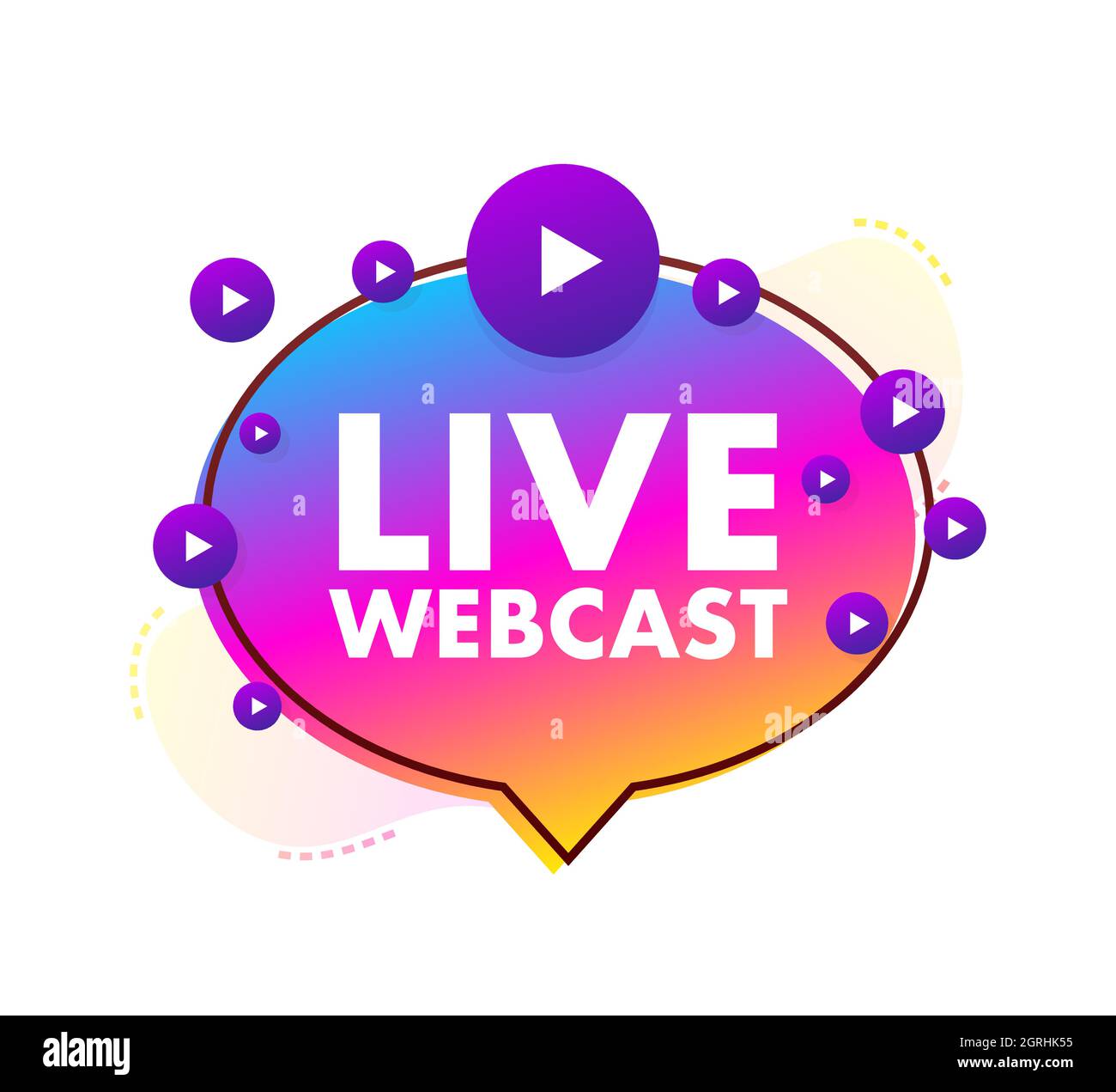 Live Webcast Button, icon, emblem, label. Vector stock illustration ...