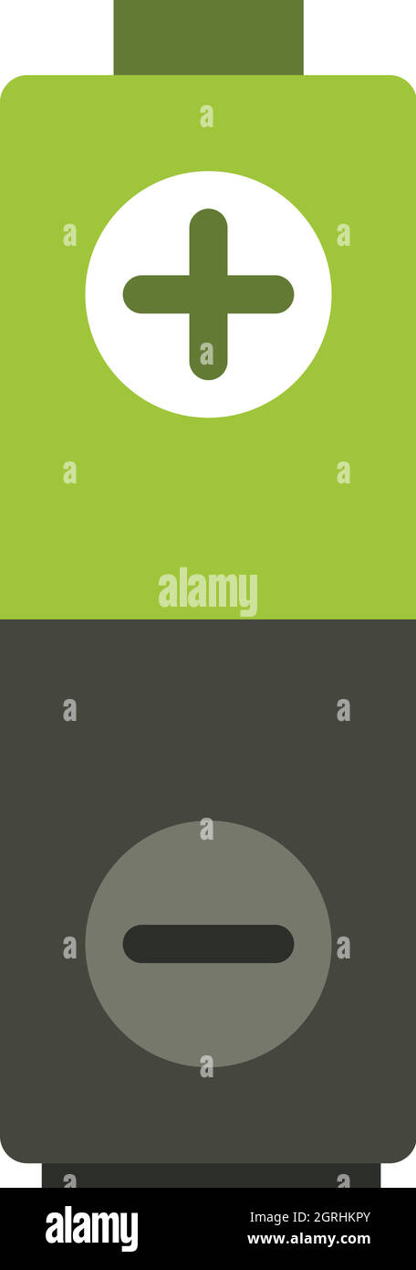 Battery icon, flat style Stock Vector Image & Art - Alamy