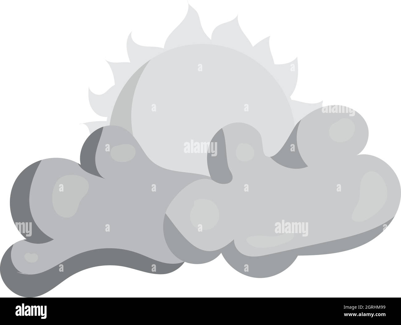 Clouds and sun icon, black monochrome style Stock Vector Image & Art ...