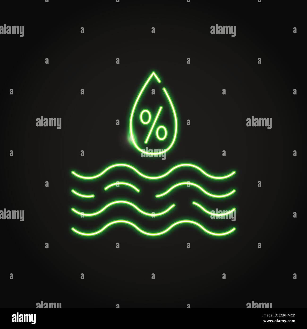 Neon relative humidity icon in line style. Vector illustration Stock ...