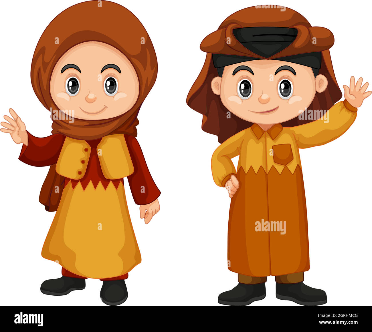 Qatar kids in traditional costume Stock Vector Image & Art - Alamy