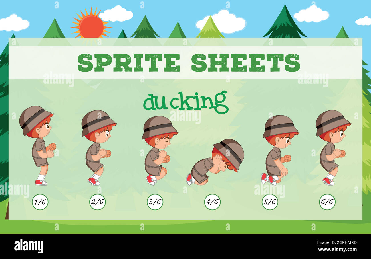 Sprite sheet boy ducking Stock Vector Image & Art - Alamy